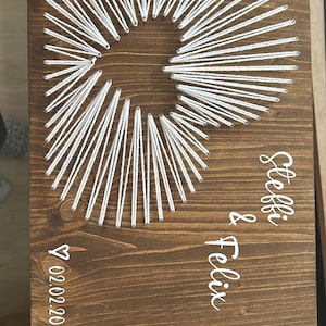 Hochzeitsgeschenk Holz Fadenbild Nagelbild Herz personalisiert - Etsy.de