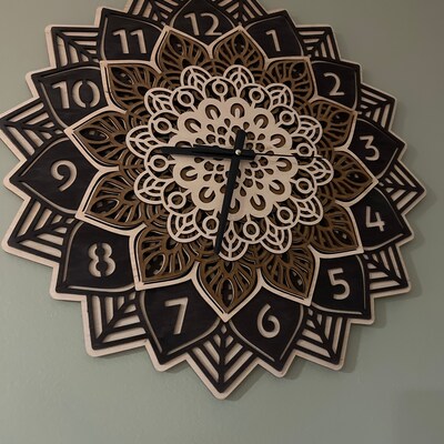 Mandala Wood Wall Art,mandala Wood Wall Decor,mandala Wall Clock ...