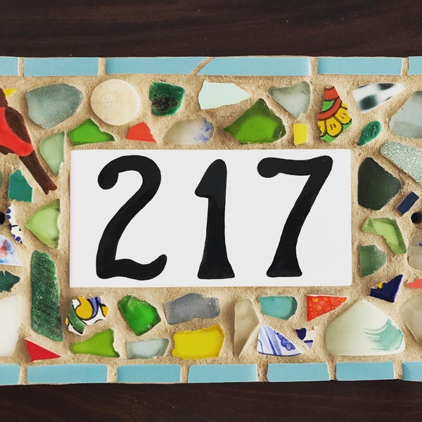 Custom Mosaic Ceramic Tile House Numbers. Custom Made to Order. Can Say ...