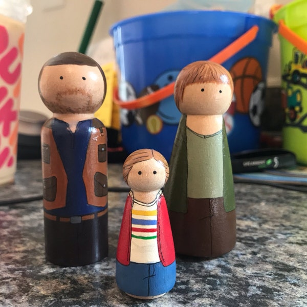 Madeline Inspired, Story Book Character Peg Dolls, Handpainted Peg ...