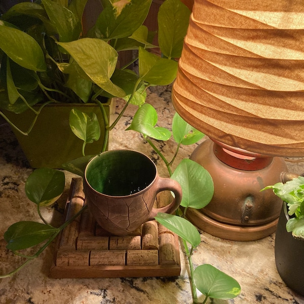Handmade Ceramic Mug || Pottery Mug With Leaf Impressions, Unique Leaf ...
