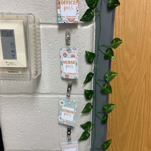 Retro Groovy Smiley Acrylic Classroom Hall Passes - Etsy