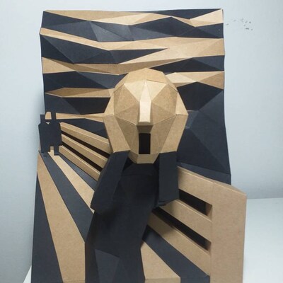 The Scream, Papercraft , DIY , Low Poly , PDF Papercraft ,the Scream ...