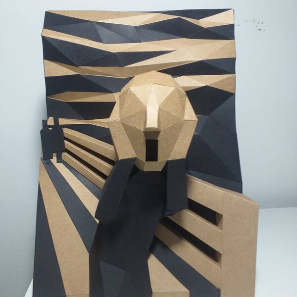 The Scream, Papercraft , DIY , Low Poly , PDF Papercraft ,the Scream ...