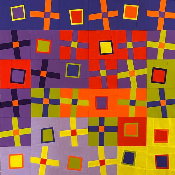 Modern Quilt Pattern Tilted Tiles, a Semi-improv Quilt Pattern by Felt ...