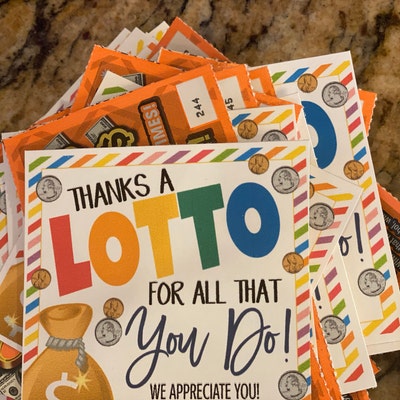 Lottery Gift Tags, Thanks a Lotto for All That You Do, Lottery ...