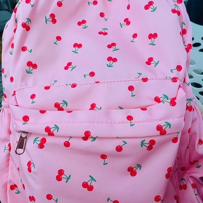 Cherry Cherries Bow Pink Back to School Backpack Sorority Kindergarten ...