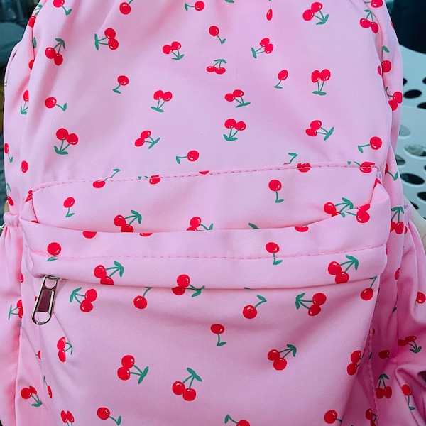 Cherry Pink Cherries Backpack Dance Mom Coquette Girls Trip Kawaii ...