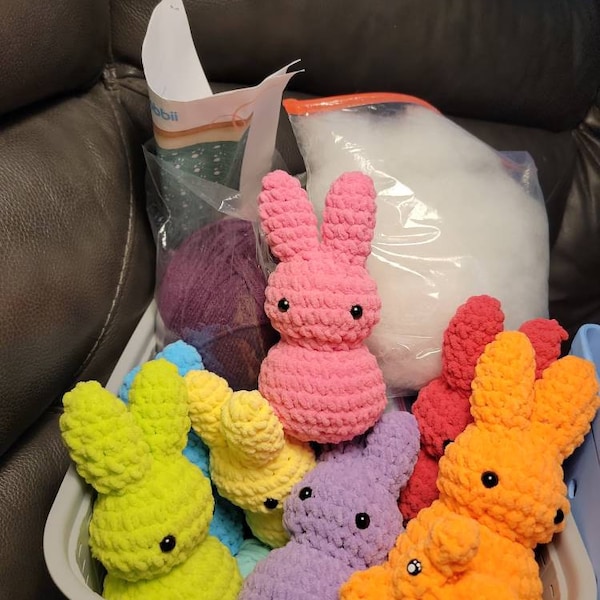 No Sew Easter Peep Bunny Crochet Pattern - Free Keychain Peep Pattern ...