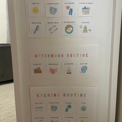 Daily Visual Routine Chart With Cards Morning Afternoon Evening ...