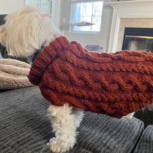 Aran Dog Pet Top Coat Sweater With Cables Size: XS - S - M ~ Aran Wool ...