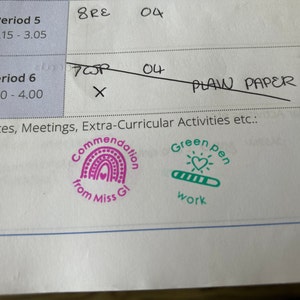 Personalized Teacher Checked by Stamp Teacher Stamp Date - Etsy