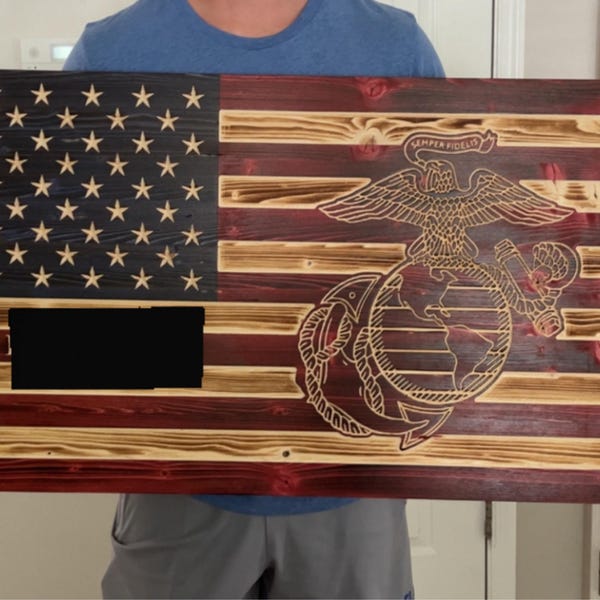 Wooden Bald Eagle Flag Sign USA - Etsy