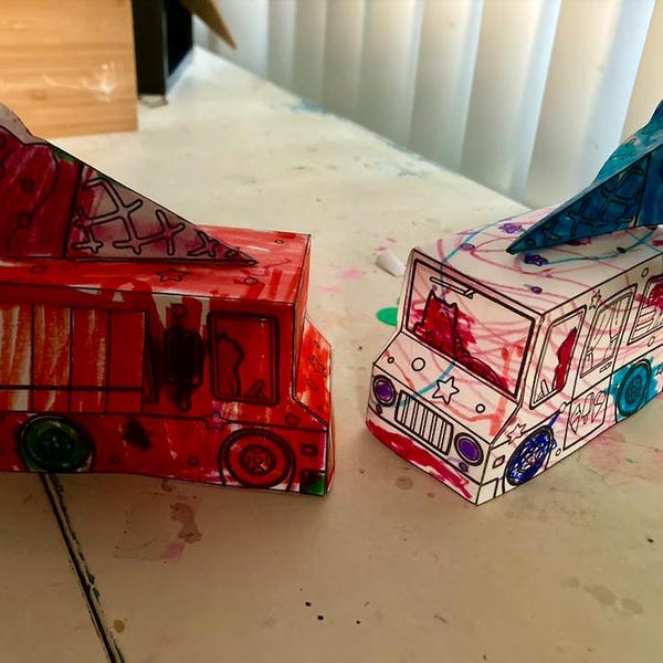 Paper Toy Cars Set 1, Printable Activity Sheets, Paper Craft Kit, Cut ...