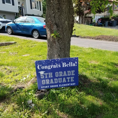 Elementary Graduation Yard Sign 18x24 Size Elementary Graduate Middle ...