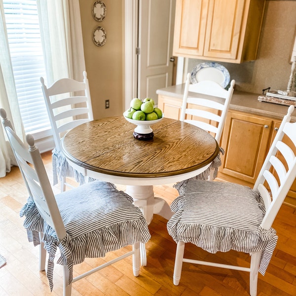 Luxury Chair Cover, Ruffled Linen, Dining Chair Covers, Slipcover ...