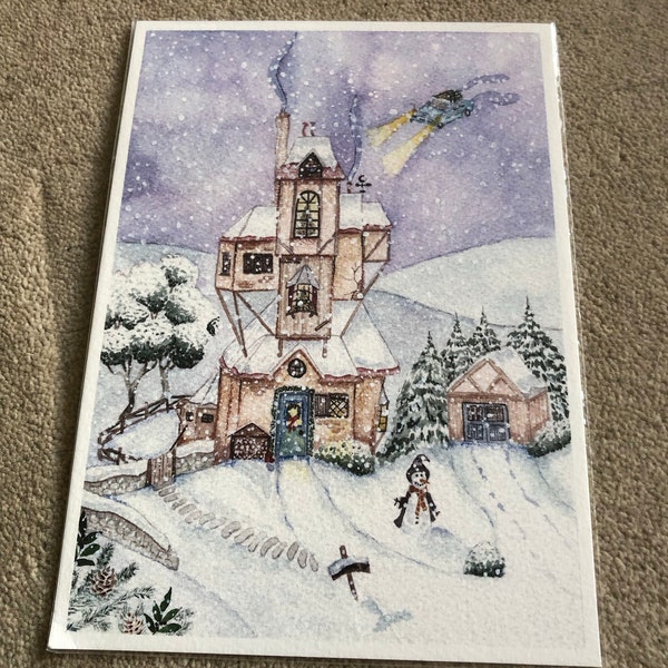 Christmas at the Burrow Card, Christmas Card, Magical Christmas Card ...