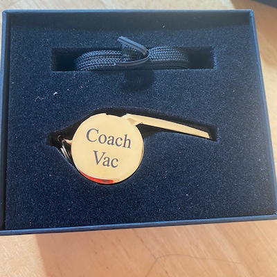 Personalized Gold Coach Whistle With Lanyard, Custom Engraved Coach's ...