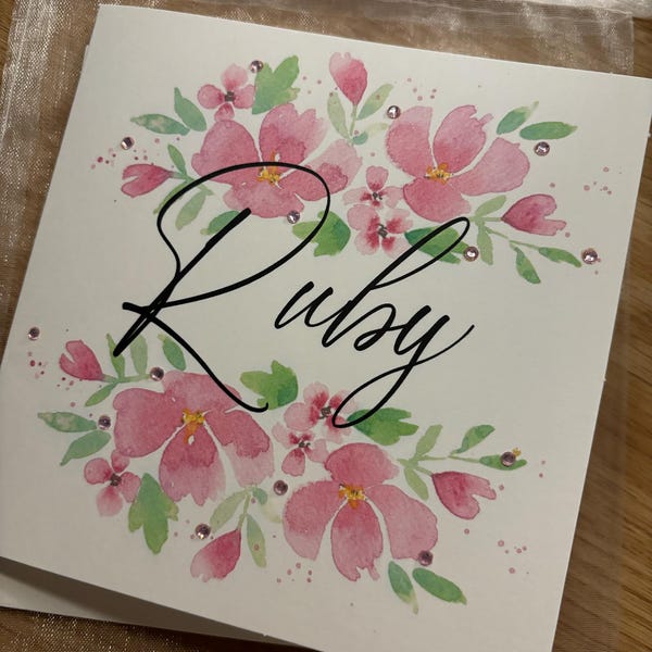 Princess Personalised 5th Birthday Card . Cartoon Style Watercolour ...