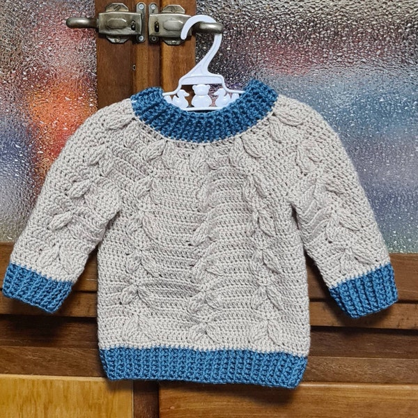 Crochet PATTERN - Magnolia Sweater (child Sizes 6-12m up to 9-10years ...