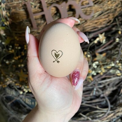 Mini Egg Stamp Chicken in an Arrow Heart Chicken Babies Mini Egg Stamps ...