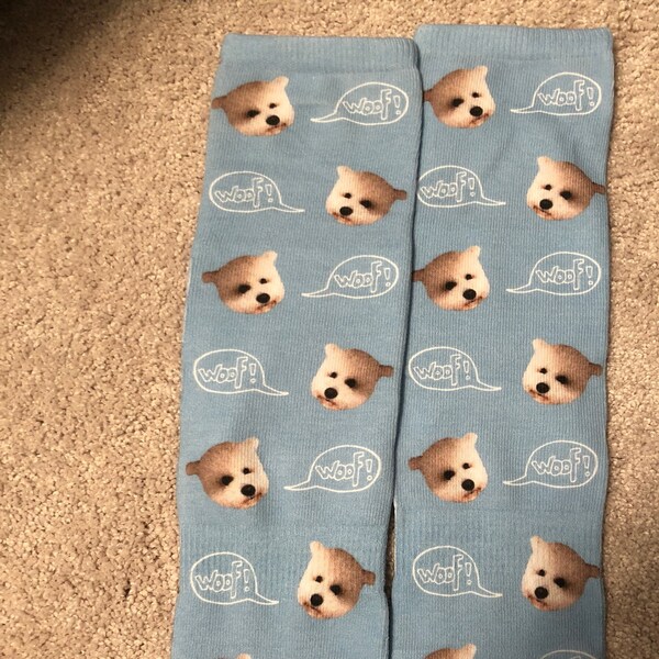 Custom Pet Photo Socks: Personalized Dog Face Gift, Cotton Blend - Etsy