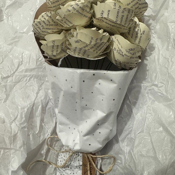 Custom Song Lyrics Paper Flowers, Wedding Vows, Paper Anniversary ...