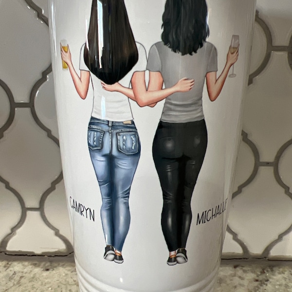 Best Friend Glass Tumbler - Long Distance Friendship Gift - Friendship ...