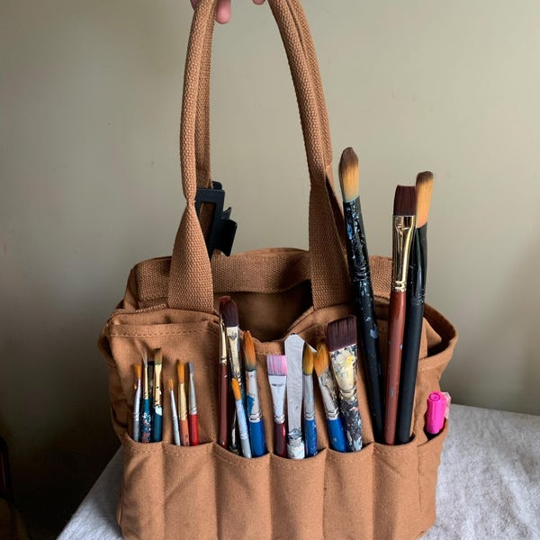 Boho Beige Soolla® Pottery Tool Bag, Pottery & Art Supplies Carrier ...