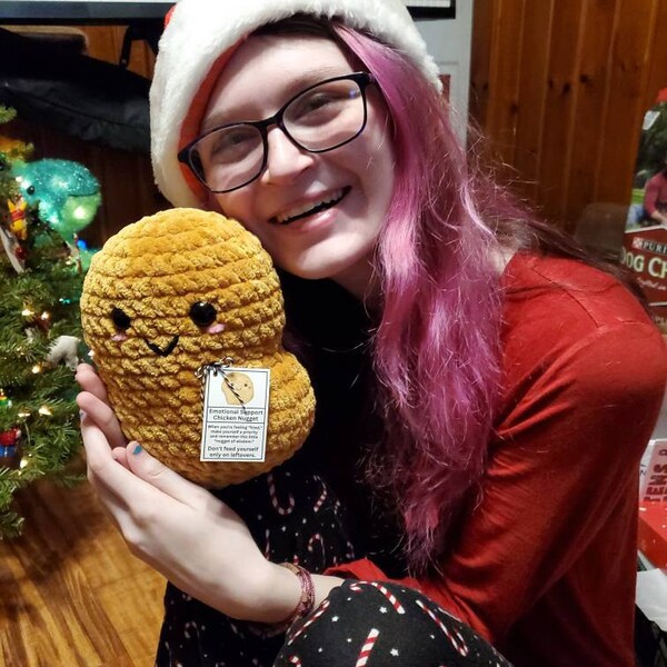 Emotional Support Chicken Nugget, Crocheted Nugget Plush, Gift for ...