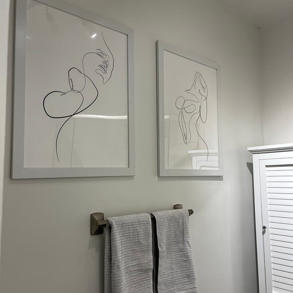 Abstract Face Line Drawing Print, Ink One Line Wall Art, Continuous ...