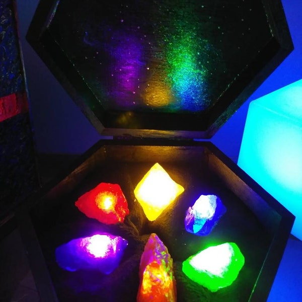 Thanos Infinity Stones Real Shape Glowing Gem Replica FULL SET [watch ...