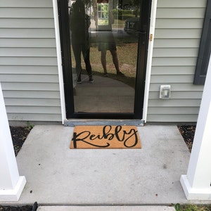 Personalized Cursive Front Porch Coir Door Mat Custom Last - Etsy