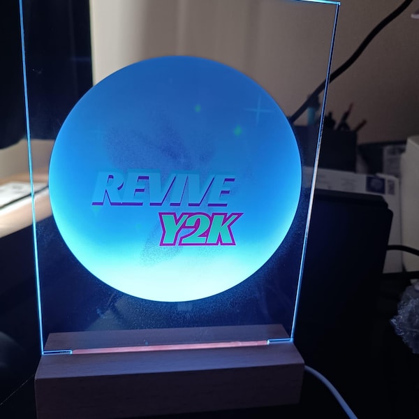 Custom LED Business Sign Company Logo Desk Display Printed Acrylic ...