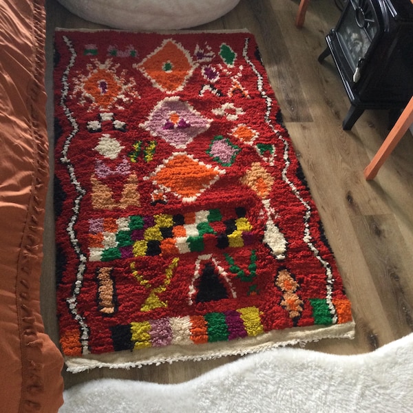 Green Beni Ourain Carpet-large Moroccan Rug 8x5-abstract Wool Rug ...