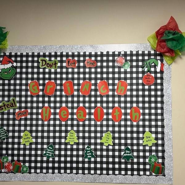 Christmas/december/winter Health Bulletin Board/door Decor Kit for ...