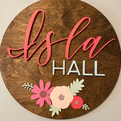 Custom Name Sign Round Sign Baby Name Sign Nursery Room - Etsy