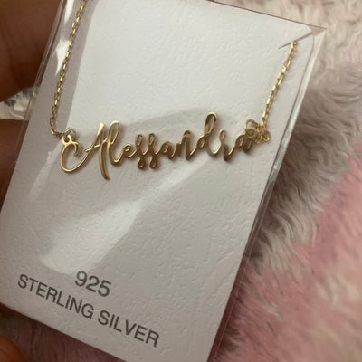 Custom Name Necklace, Custom Word Necklace, Gold Personalized Word ...