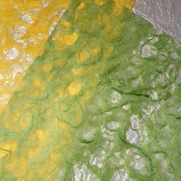 Mulberry Paper Fishnet Pattern Handmade With White Cotton Thread ...