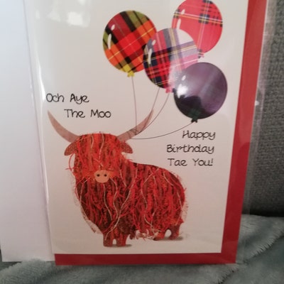 Scottish Birthday Och Aye the Moo Card WWBD113 - Etsy UK