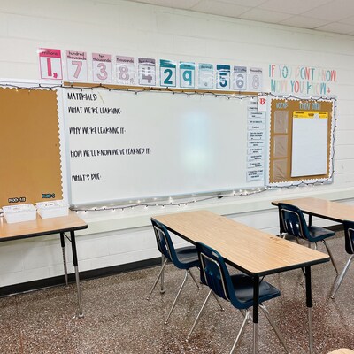 CALM COLORS Place Value Display Math Posters Modern Rainbow Classroom ...