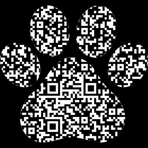 Paw Shaped Custom QR Code in Paw Shape, Personalized Printable Qr Code ...