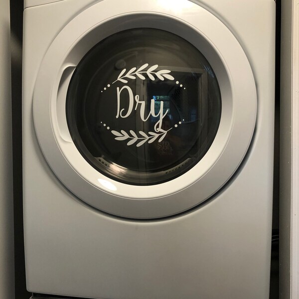 Wash Dry Vinyl Decal Set - Laundry Room Decor - Washing Machines and ...