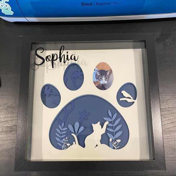 3D Cat Paw Shadow Box SVG, Multi - Layered Laser Cut - Etsy
