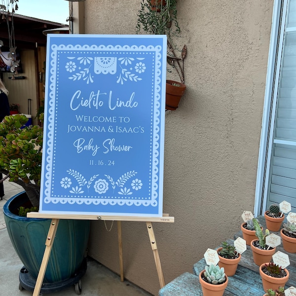 Dusty Blue Cielito Lindo Sign, Cielito Lindo Baby Shower Welcome Sign ...