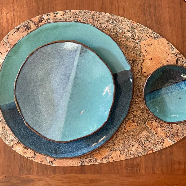 Portugal Cork Table Mats Placemats Set, Rectangular, Stain Heat Water ...