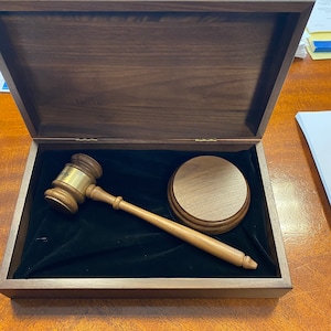 Personalized Engraved Gavel Set SOLID WALNUT Gift Box, 10" Gavel and 4 ...