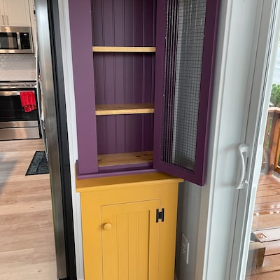 Solid Wood Jelly Cupboard, Primitive Cupboard, Farmhouse Jelly Cupboard ...