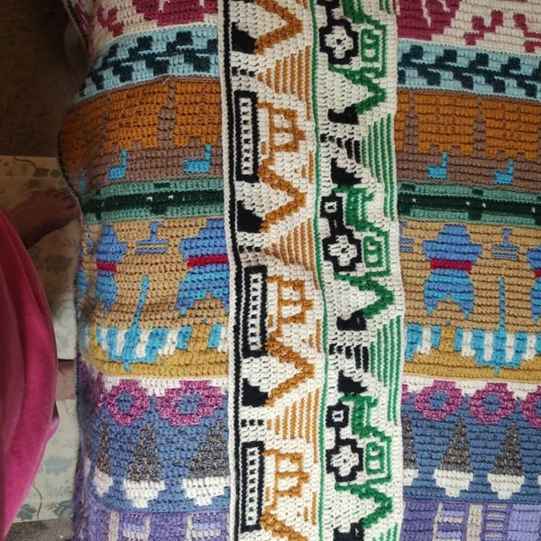 Little Train Overlay Mosaic Crochet Block - Etsy