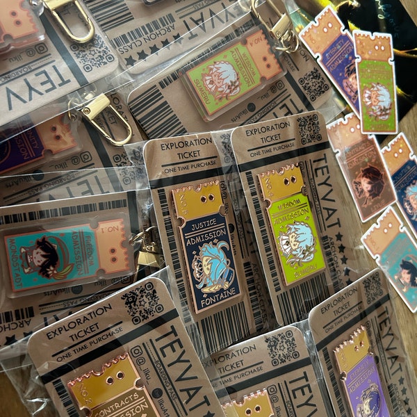 FULL SET - Genshin Archon Rose Gold Ticket Emaille Pins (5 Pins) - Etsy.de